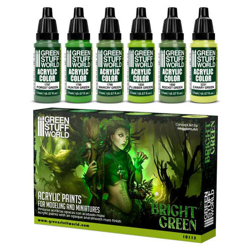 Green Stuff World 10115 Bright Green - Matt Acrylic Paint Set