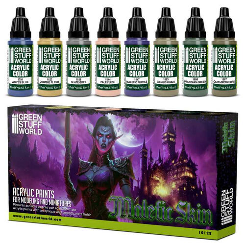 Green Stuff World 10122 Malefic Skin - Matt Acrylic Paint Set