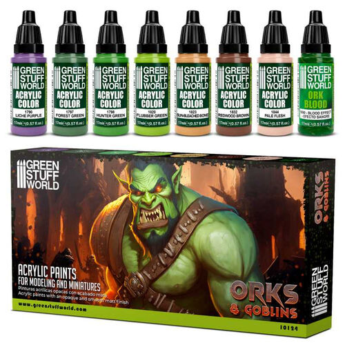 Green Stuff World 10124 Orks And Goblins - Matt Acrylic Paint Set
