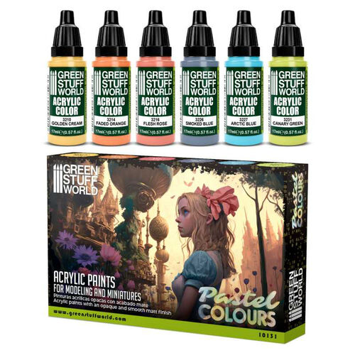 Green Stuff World 10131 Paints For Modeling And Miniatures - Pastel Colours Acrylic Set