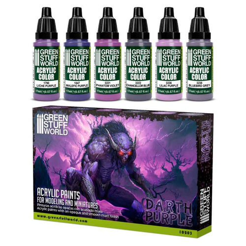 Green Stuff World 10203 Paints For Modeling And Miniatures - Darth Purple Acrylic Set