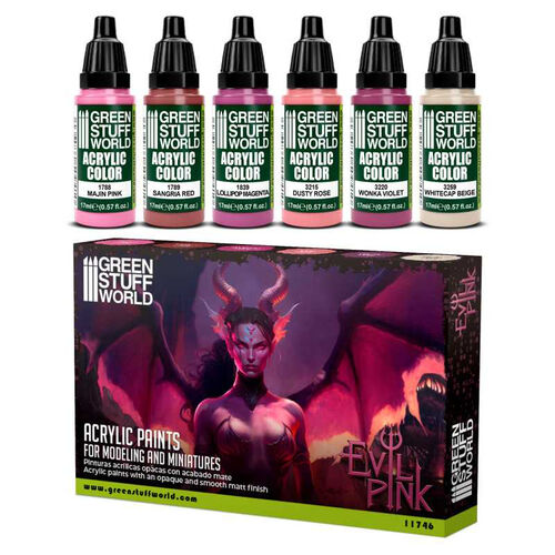 Green Stuff World 11746 Evil Pink Paint Set