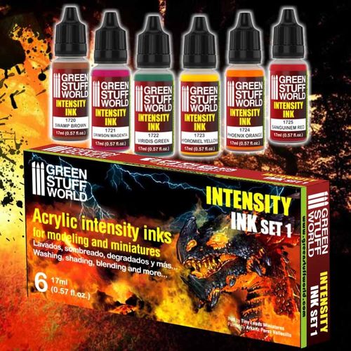 Green Stuff World 9351 Paint Set - Intensity Ink Acrylic paints