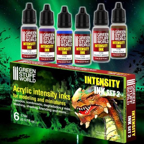 Green Stuff World 9352 Paint Set - Intensity Ink Acrylic paints
