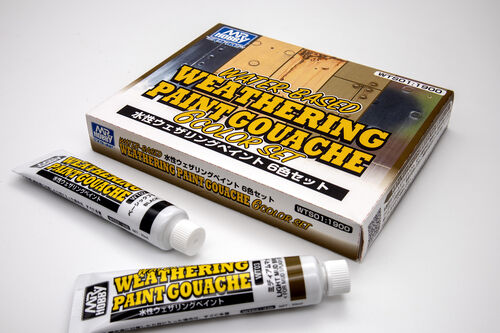 Mr.Hobby WTS-01 WTS01 Weathering Paint Gouache 6 Color Set