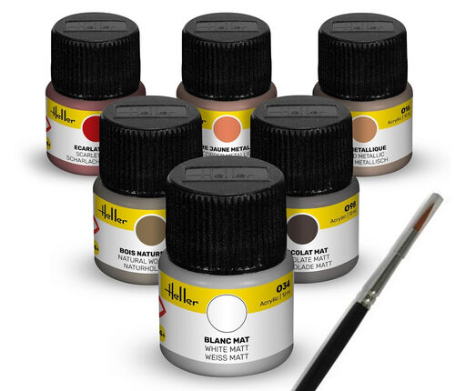 Heller 9406 Sailing Ships - Acrylic Colour Set 6x12ml And Brush