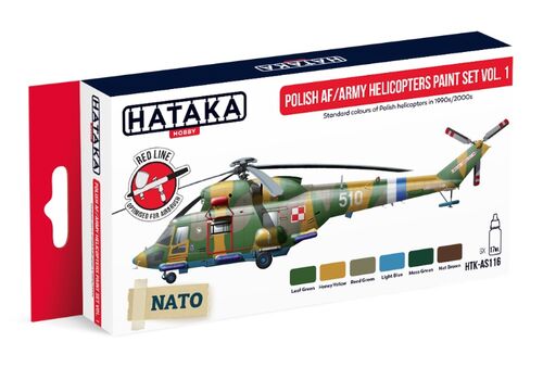 Hataka Hobby HTK-AS116 Polish AF/Army Helicopters Paint Set
