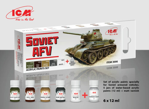 ICM 3006 Soviet armored vehicles Paint Set