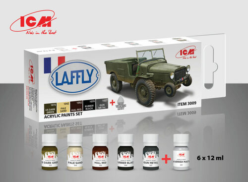 ICM 3009 Laffly V15T and other French AFV Paint Set