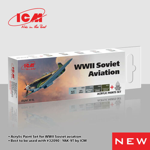 ICM 3016 WWII Soviet aviation (early period) Paint Set