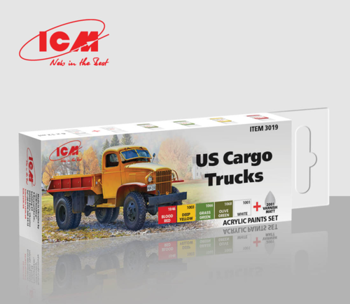 ICM ICM 3019 USA Cargo Trucks Acrylic Paint Set