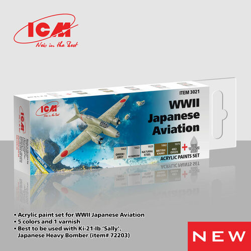 ICM ICM 3021 WWII Japanese Aviation Acrylic Paint Set