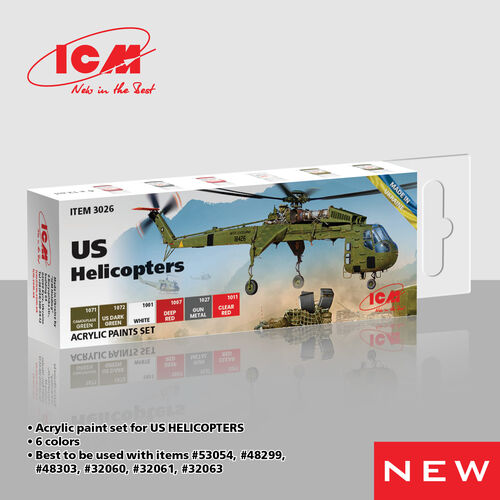 ICM ICM 3026 US Helicopters Acrylic Paint Set
