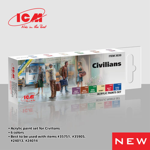 ICM ICM 3030 Civilians Acrylic Paints Set