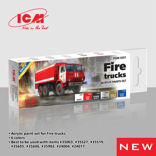 ICM ICM 3031 Fire Trucks Acrylic Paints Set