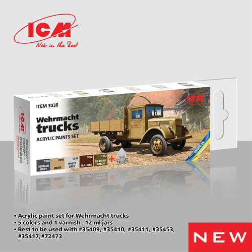 ICM 3038 Wehrmacht Trucks - Acrylic Paints Set