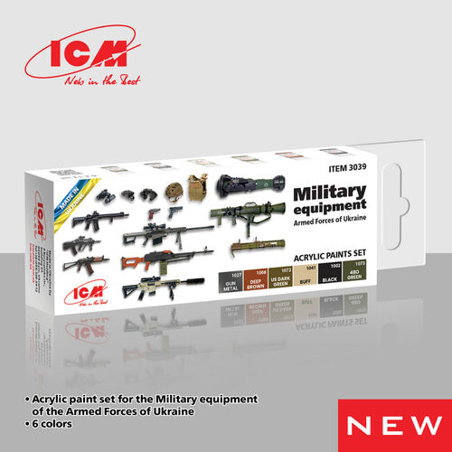 ICM 3039 Military Equipment Armed Forces Of Ukraine - Acrylic Paints Set
