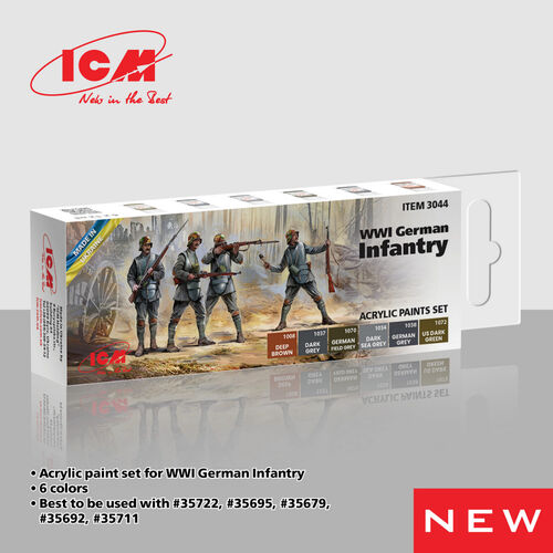 ICM 3044 WWI German Infantry - Acrylic Paints Set