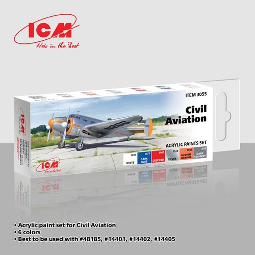 ICM 3055 Civil Aviation Acrylic Paints Set