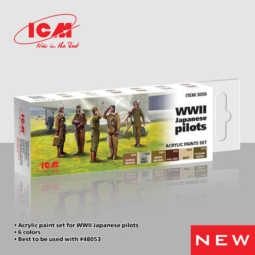 ICM 3056 Acrylic Paint Set for WWII Japanese Pilots