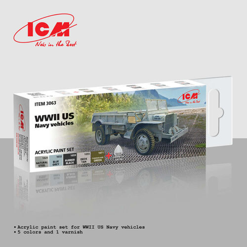 ICM 3063 WWII US Navy Vehicles Acrylic Set