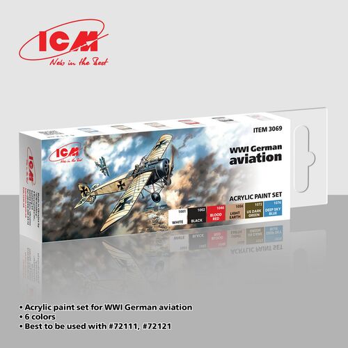 ICM 3069 WWI German Aviations Acrylic Paint Set