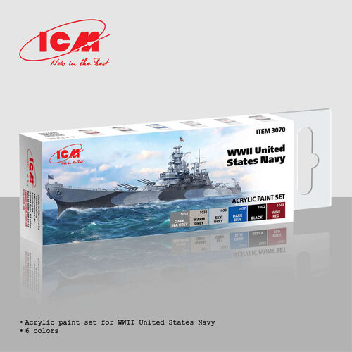 ICM 3070 Acrylic Paint Set for WWII United States Navy