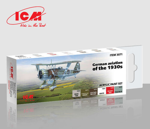 ICM 3071 Acrylic Paint Set for German Aviation of the 1930s