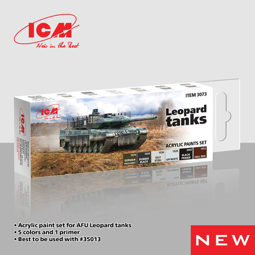 ICM 3073 Acrylic Paint Set for AFU Leopard Tanks
