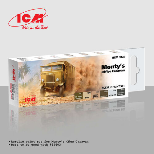 ICM 3078 Acrylic Paints Set for Monty's Office Caravan