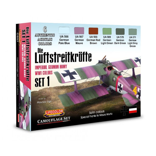 Life Color CS57 - Die Luftstreitkräfte Imperial German Army WWI Set - Acrylic paint set