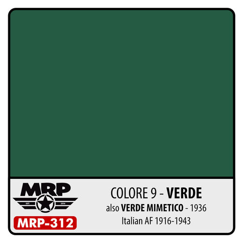 MR.PAINT MRP-312 Colore 9 – Verde also Verde Mimetico – 1936 (Italian AF 1916-43)
