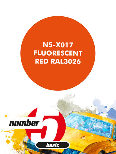 Number Five N5-X017 Fluorescent Red RAL3026 Fluorescent