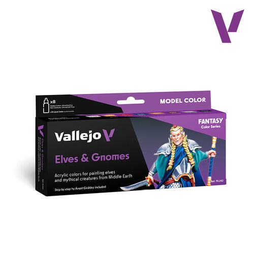 Vallejo 70242 Fantasy Color Series - Elves & Gnomes Model Color Acrylic Set