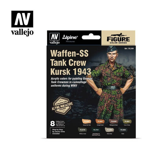 Vallejo 70249 70248 Waffen-SS Tank Crew Kursk 1943 Figure Color Series + Exclusive Mini