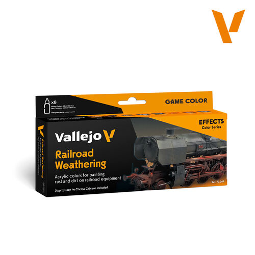 Vallejo 70264 Effects Color Series - Railroad Weathering Game Color Acrylic Set