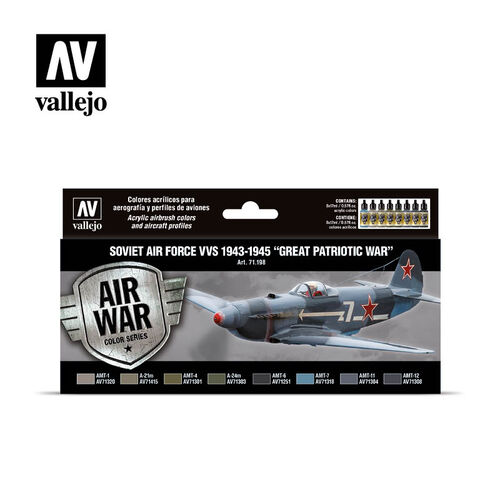 Vallejo 71198 Air War Color Series - Soviet Air Force VVS 1943 - 1945 "Great Patriotic War" Set