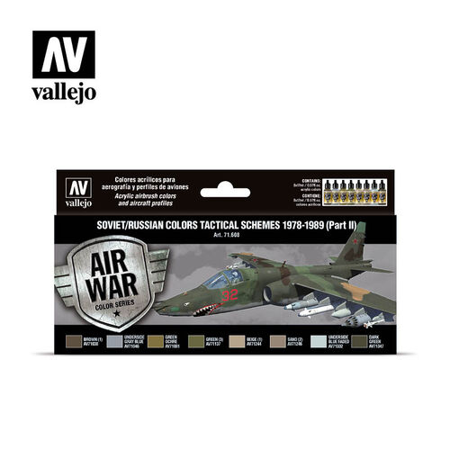 Vallejo 71608 Air War Color Series - Soviet/Russian Colors Tactical Schemes 1978-1989 (Part II) - set