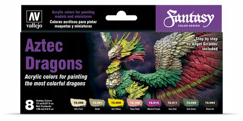 Vallejo 72306 Fantasy Color Series - Aztec Dragons Game Color Set