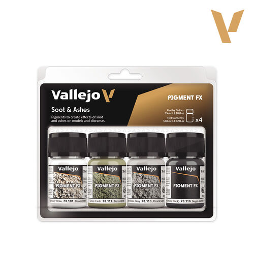 Vallejo 73193 Pigment Set Soot & Ashes