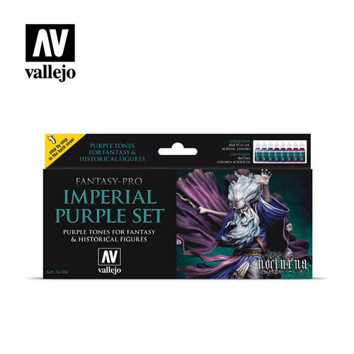 Vallejo 74104 Fantasy Pro Imperial Purple Set