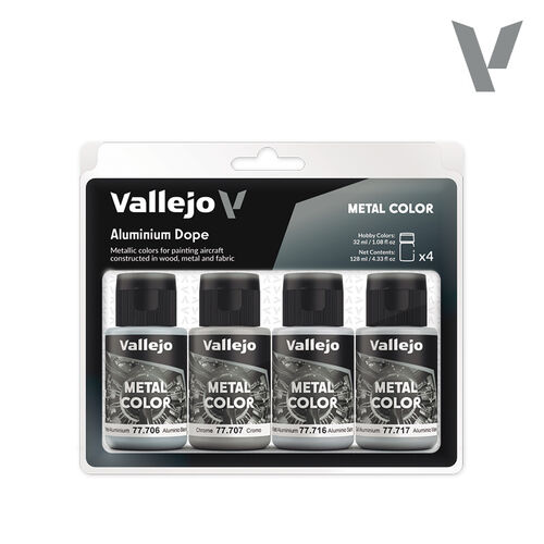 Vallejo 77603 Aluminium Dope Metal Color Set (4)