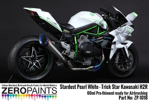 Zero Paints 1018 - Trick Star Kawasaki H2R Stardust Pearl White Paint