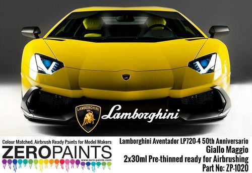Zero Paints 1020-50 1020 Lamborghini Aventador LP720-4 50th Anniversario 50° Giallo Maggio Set