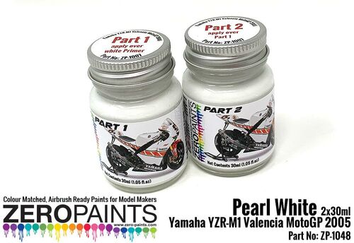 Zero Paints 1048 Yamaha YZR-M1 Valencia MotoGP 2005 Pearl White Set