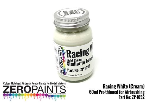 Zero Paints 1052 Racing White / Light Cream (Similar to Tamiya TS-7) Matt