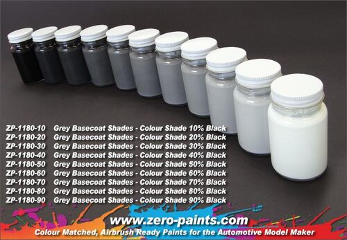 Zero Paints 1180-80 Grey Basecoat Paint Range