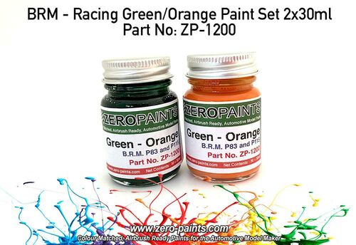 Zero Paints 1200 - BRM - Racing Green/Orange Paint Set