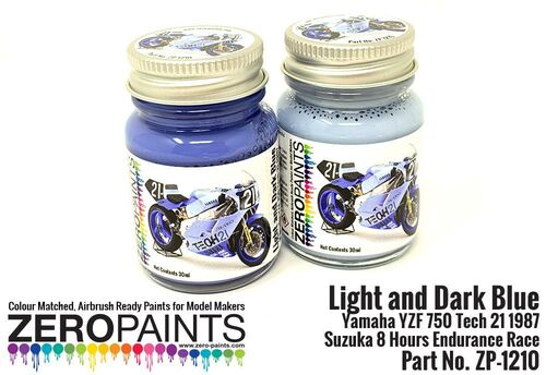 Zero Paints 1210 - Light and Dark Blue Yamaha YZF 750 Tech 21 Paint Set