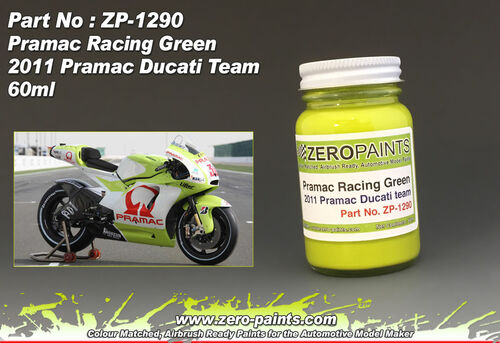 Zero Paints 1290 - Pramac Racing Green Paint - 2011 Pramac Ducati Team